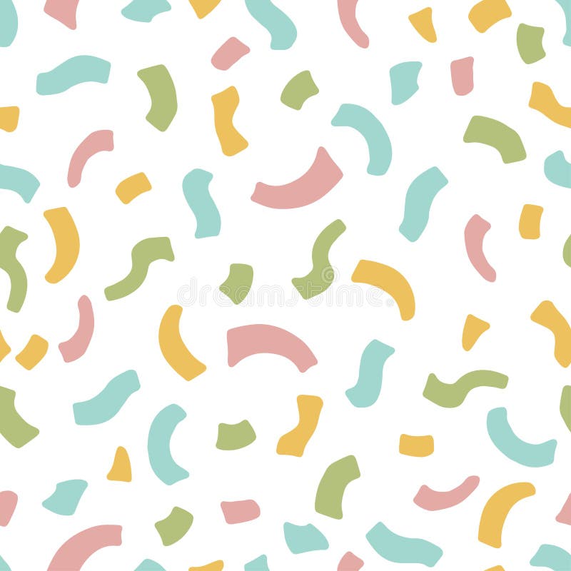 Colorful Hand Drawn Seamless Pattern with Abstract Shapes for Modern ...