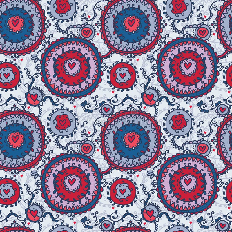 Colorful Hand Drawn Seamless Pattern for Love Stock Vector ...