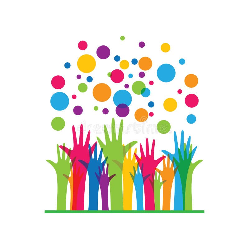 Colorful Hand Happy Vector Icon Stock Vector - Illustration of symbol ...