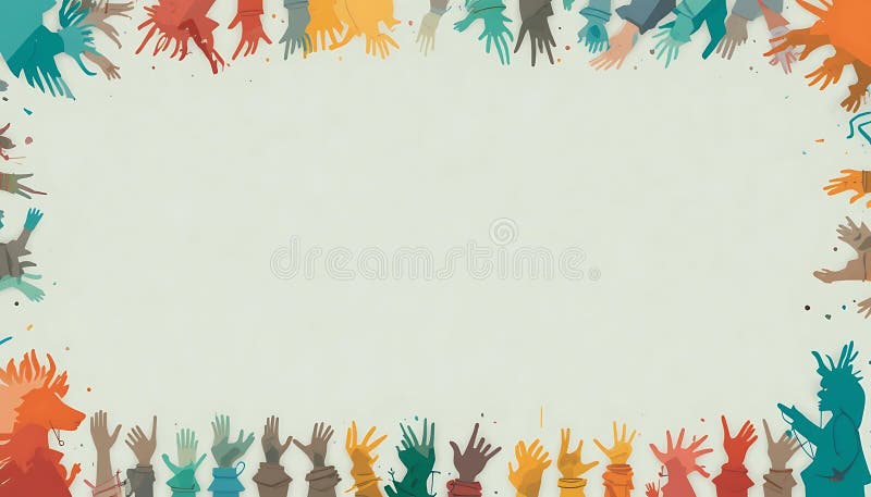 Colorful Hand Illustration Border with Copy Space for Creative Projects ...