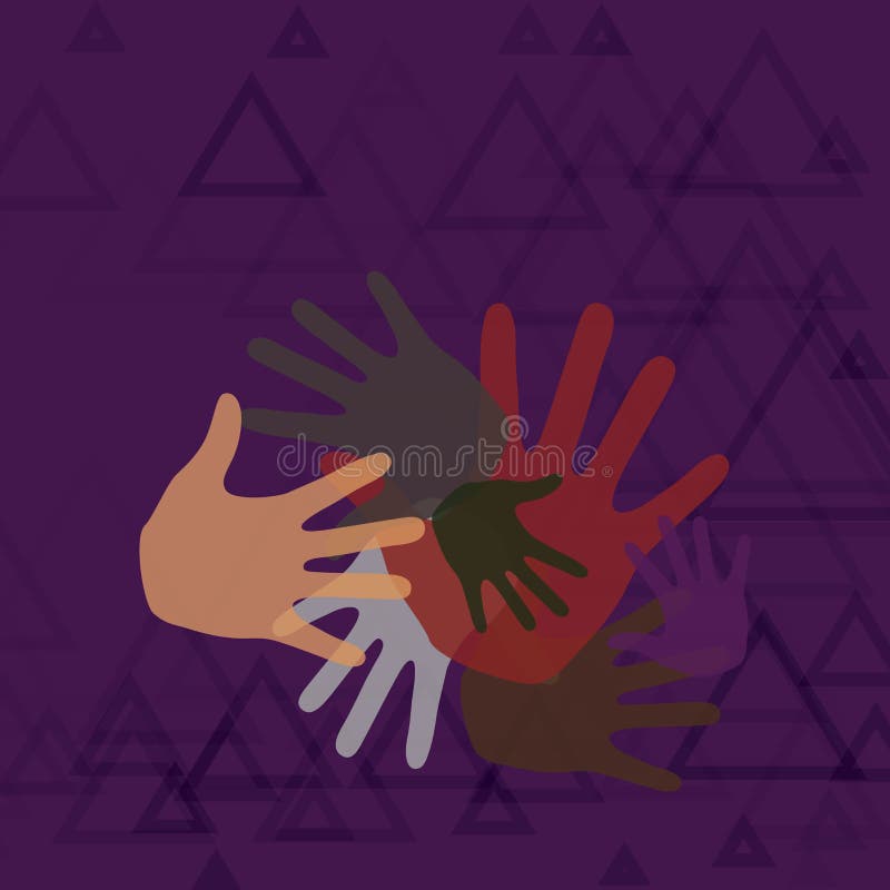 Colorful Hand Marks of Different Sizes Overlapping Overlaying. Creative ...