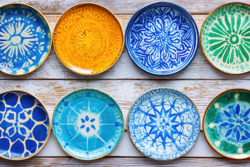 Vibrant Mediterranean Ceramics Featuring Hand-painted Plates with ...