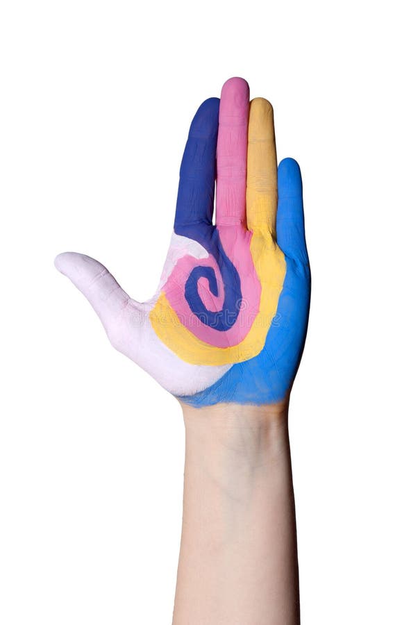 A colorful hand stock photo. Image of color, paint, colorful - 30973806