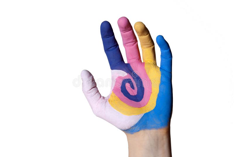 A colorful hand stock photo. Image of color, paint, colorful - 30973806