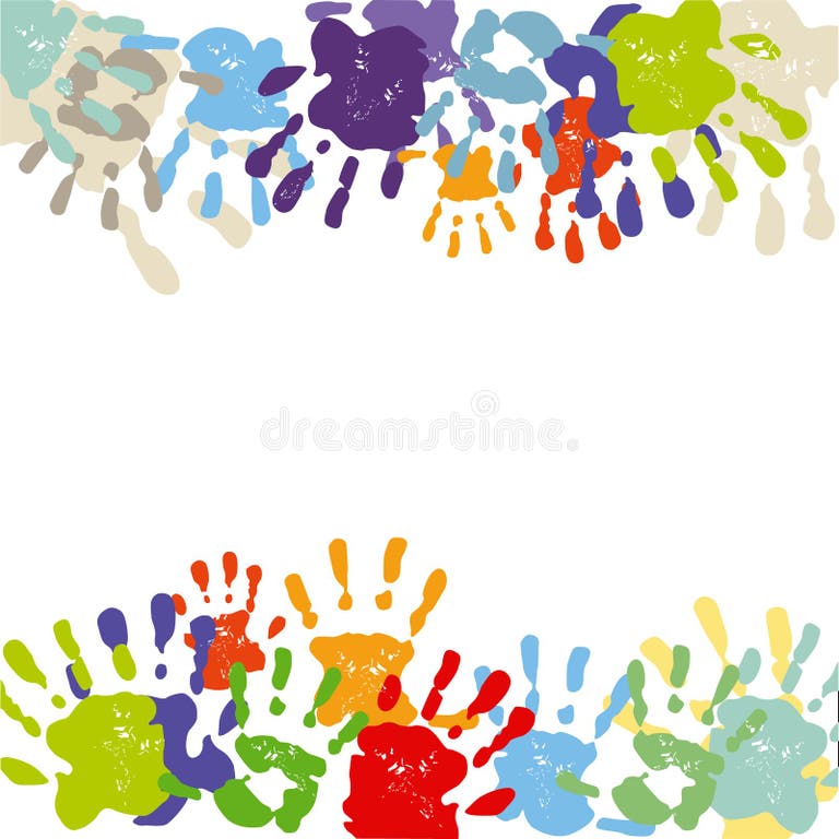 Colorful hand print border stock vector. Illustration of hand - 28968882