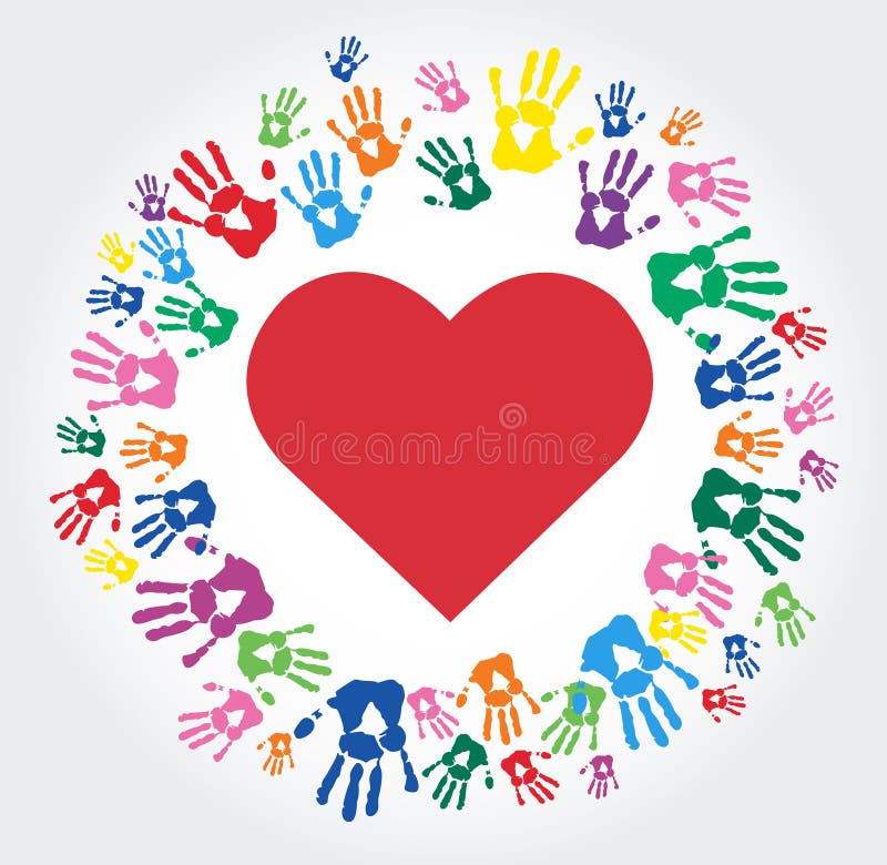Teamwork Hands Heart Shape Logo Stock Vector - Illustration of ...