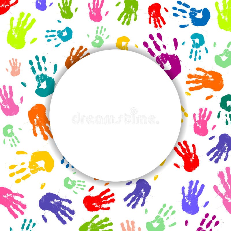 Colorful Hand Prints stock illustration. Illustration of pattern - 29932135