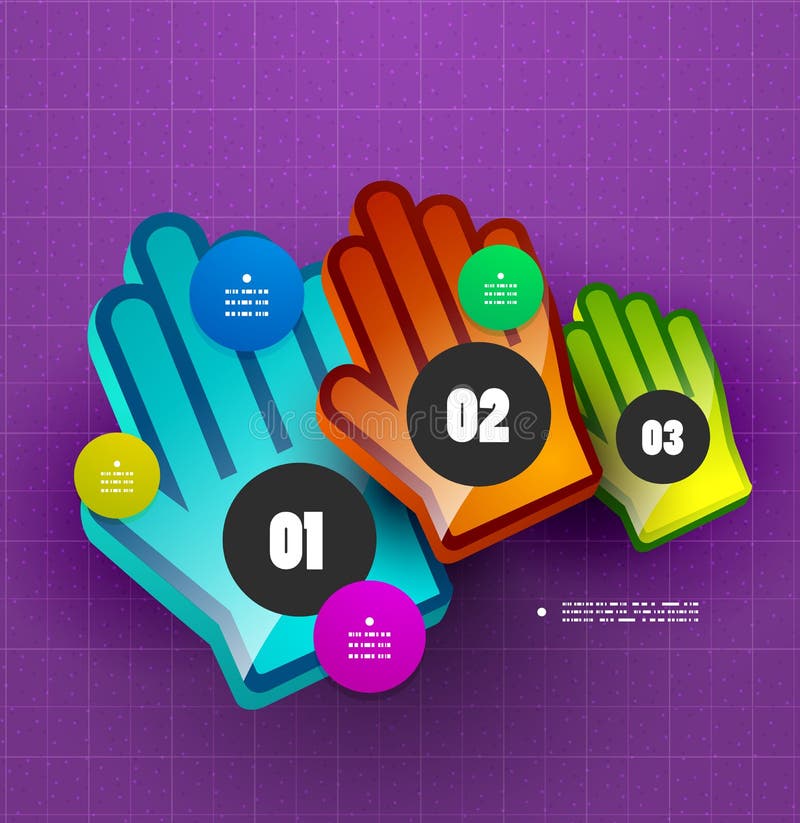 Colorful Hand Step Options Banner Template Stock Vector - Illustration ...