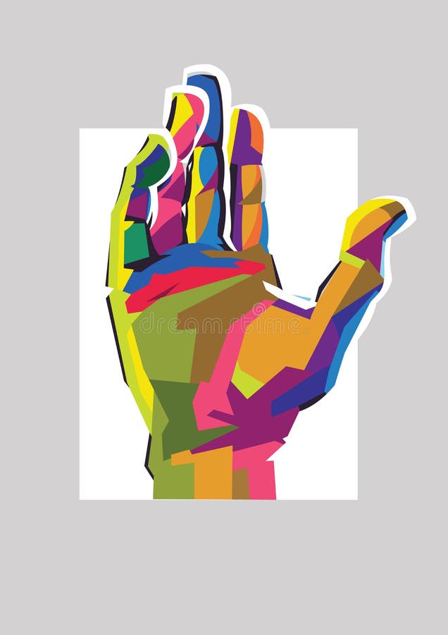 Colorful hand up stock vector. Illustration of hand - 132270706