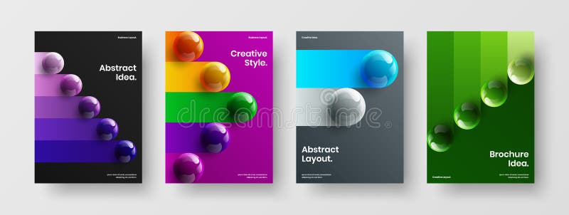 Colorful Handbill A4 Design Vector Concept Set Stock Vector ...