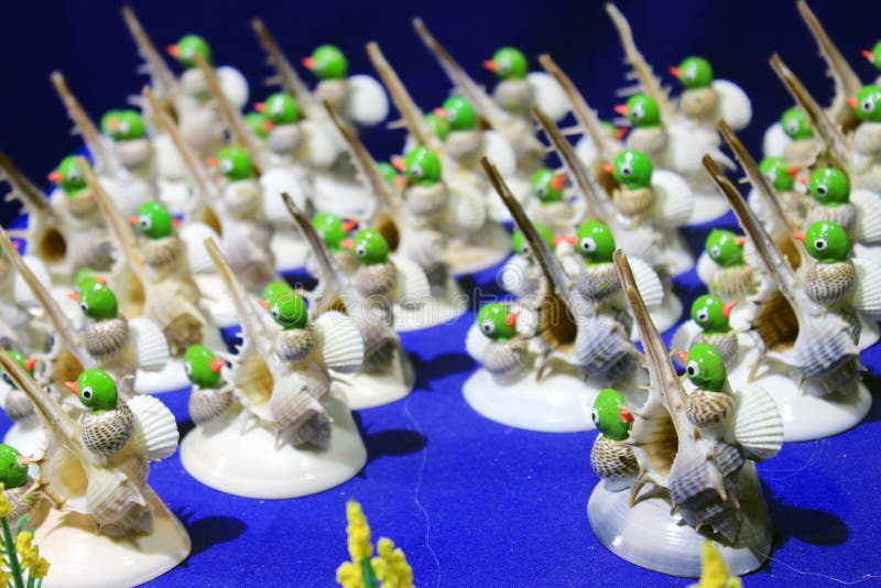 Colorful Handcraft Made by Conch Shell. Stock Photo - Image of detail ...