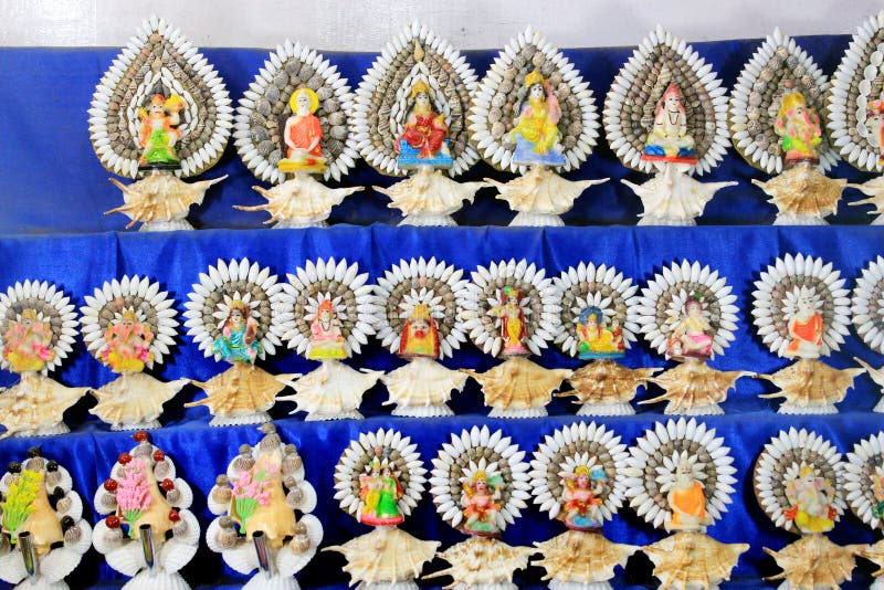 Colorful Handcraft Made by Conch Shell. Stock Image - Image of closeup ...