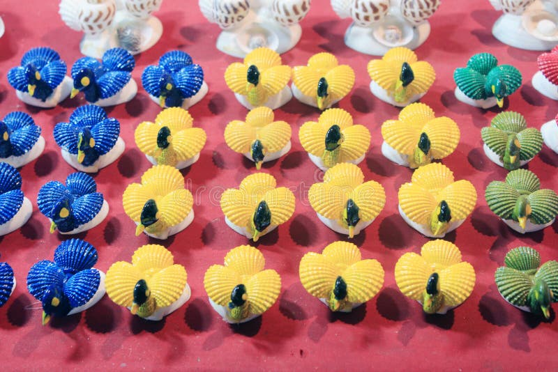 Colorful Handcraft Made by Conch Shell. Stock Photo - Image of design ...