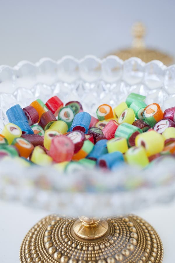 Colorful Handmade Candies in a Crystal Box Stock Image - Image of gift ...