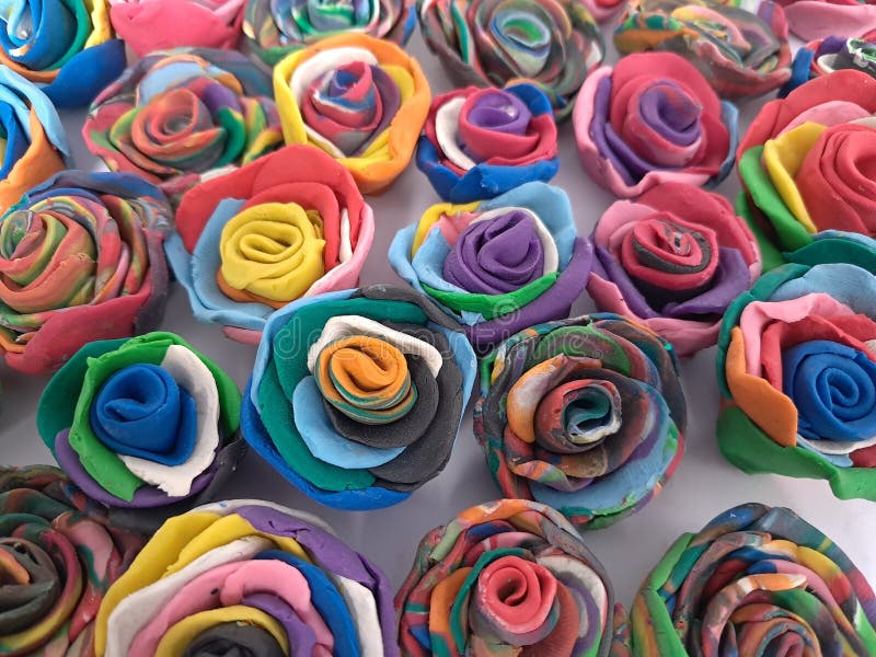 Colorful Handmade Clay Roses Stock Photo - Image of rose, unique: 320839344
