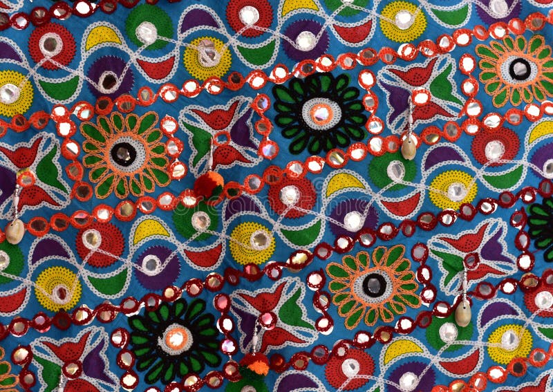 Colorful Handmade Embroidery Fabric Background Stock Photo - Image of ...