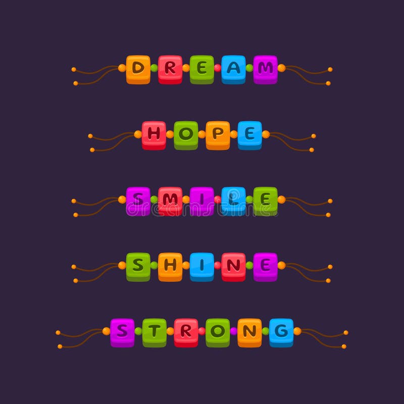 Colorful Handmade Friendship Bracelet Set. Vector Stock Vector ...