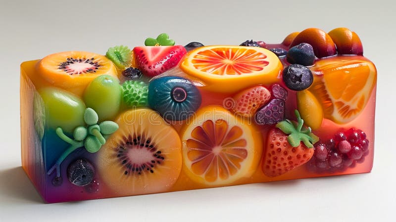 Colorful Handmade Fruit Soap Creation on a Crafting Table Surrounded by ...