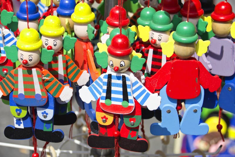 Colorful handmade puppets stock image. Image of figurine - 29163359