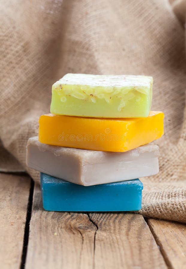 Colorful Handmade Soap Bars with Oil Stock Image - Image of ...