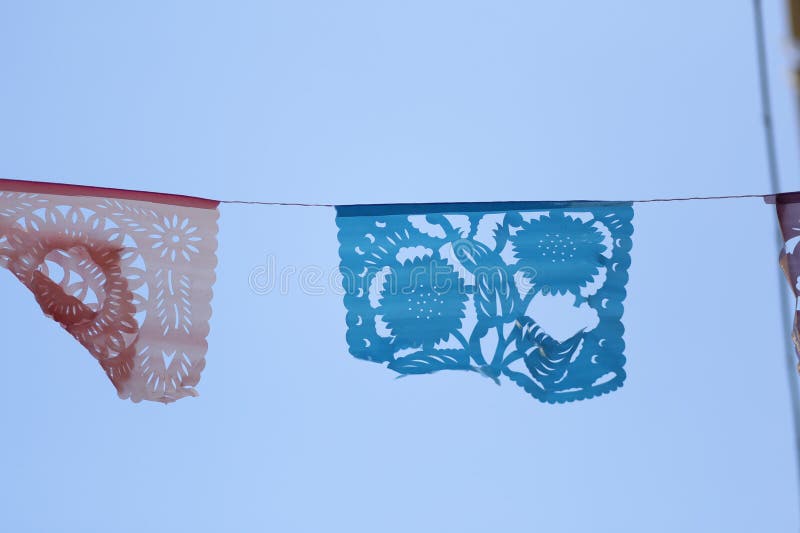 Colorful Handmade Tissues Hanging on a Clothes Rope Stock Image - Image ...