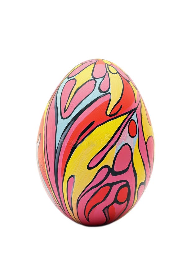 A Colorful HandPainted Easter Egg Featuring a Beautiful and Abstract ...