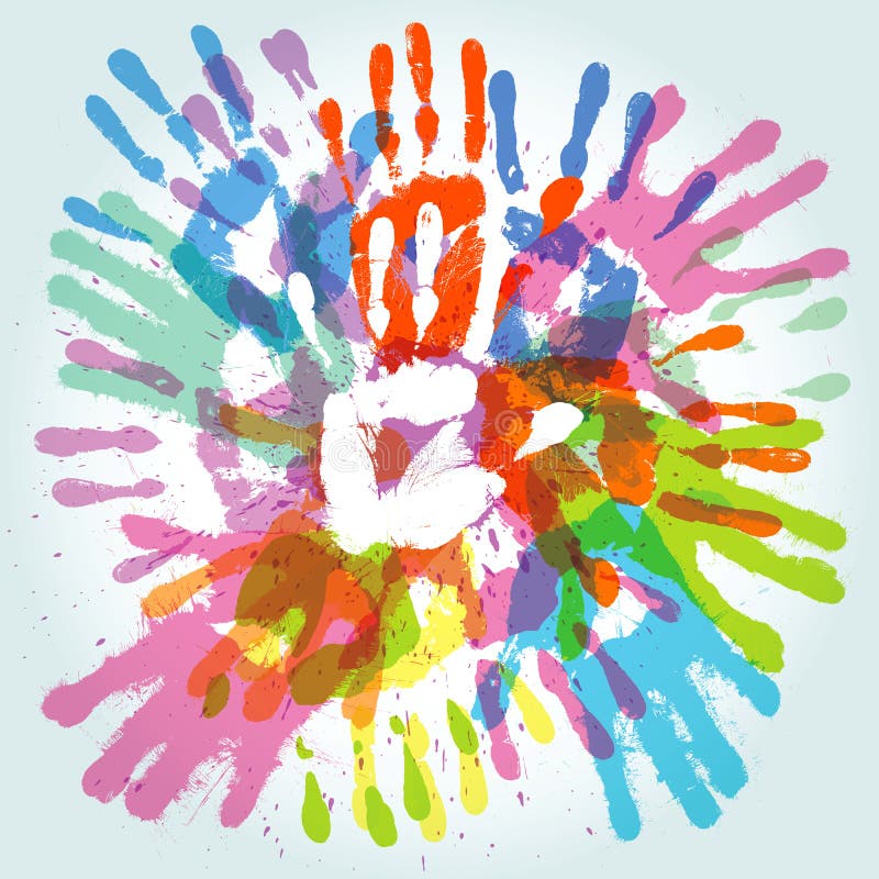 Colorful handprint stock vector. Illustration of daycare - 22248294