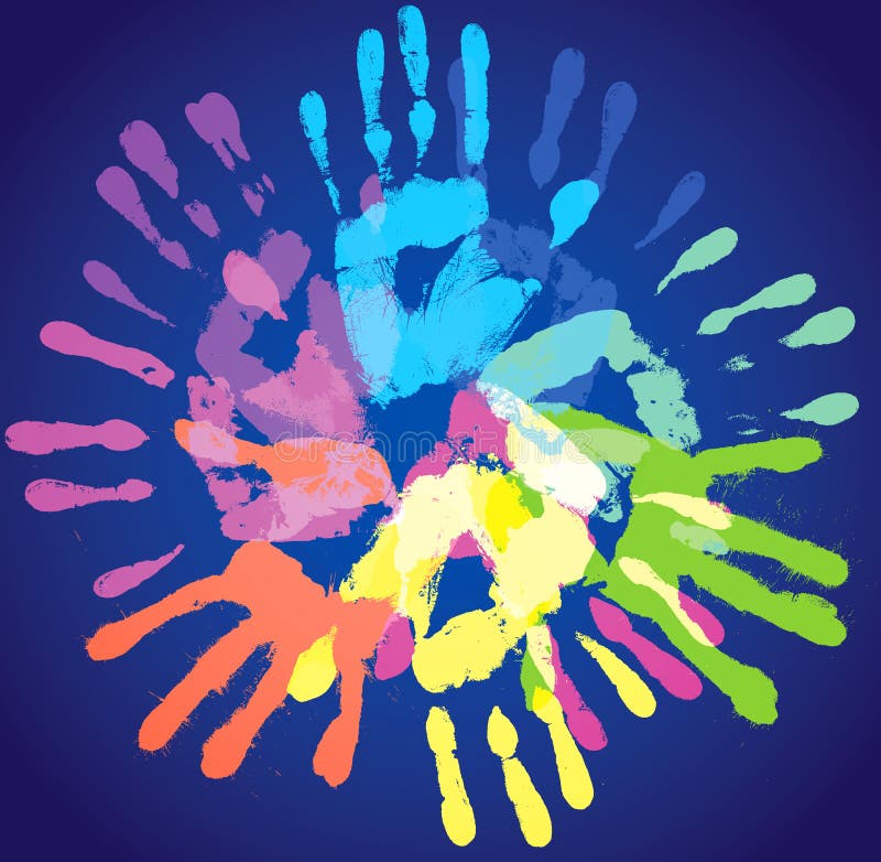 Autism Handprint Seamless Tile Stock Vector - Illustration of finger ...