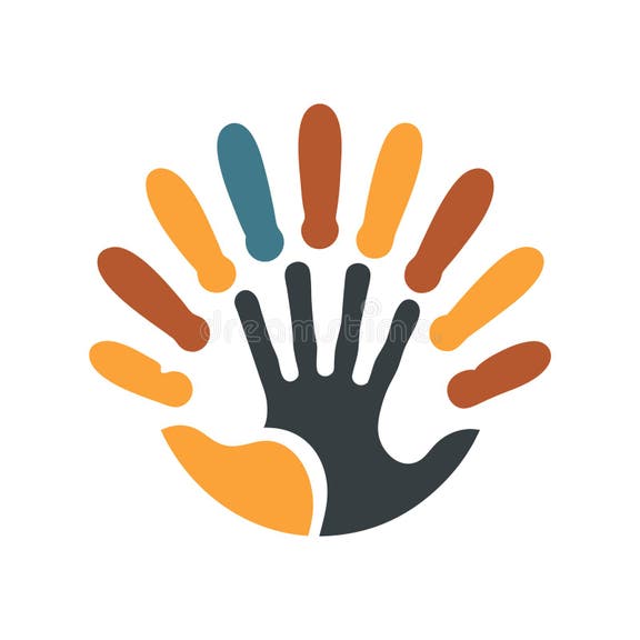 Colorful Handprint Logo Icon Symbolizing Diversity, Inclusion, and ...