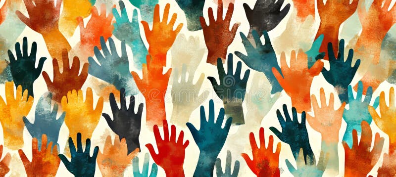 Colorful Handprints Background, Community and Togetherness Concept ...