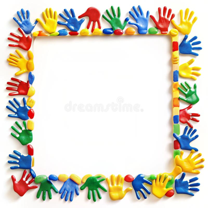 Handprint Border Clip Art