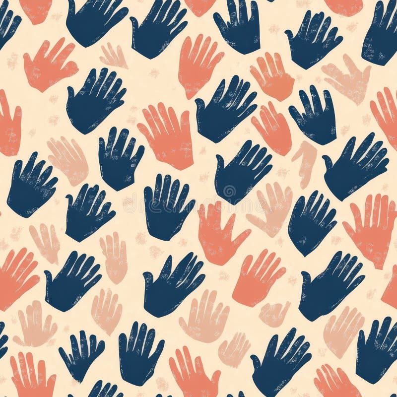 Colorful Handprints in Vibrant Diversity Pattern Stock Image - Image of ...