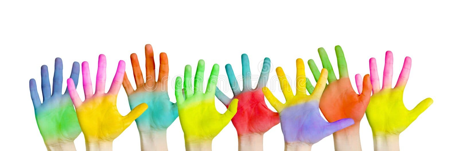 Painted Hands, Colorful Fun. Isolated Stock Image - Image of paint ...