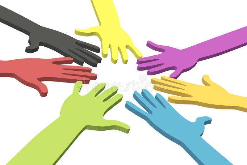 Colorful helping hands stock vector. Illustration of help - 28515005
