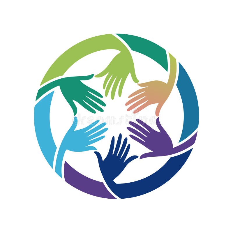Colorful Hands in Circle Representing Unity, Collaboration, Teamwork ...