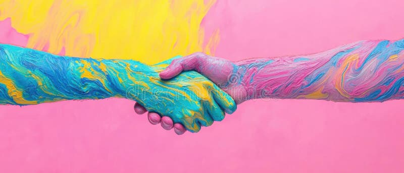 Colorful Hands Come Together in Agreement with Creative Connection ...