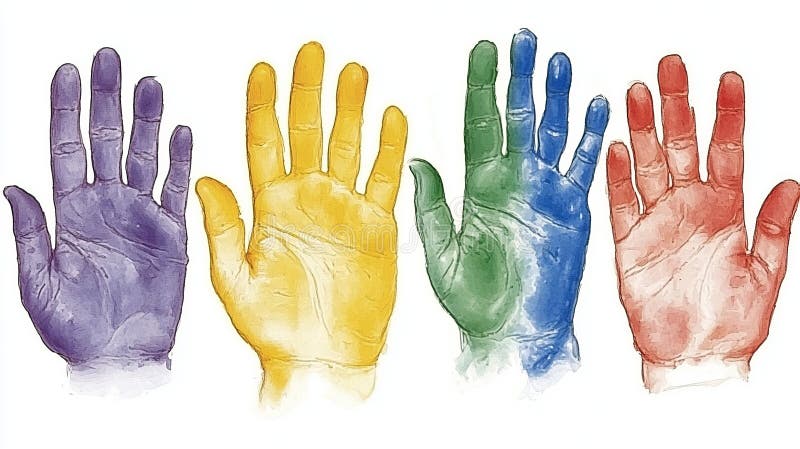 Colorful Hands, Diverse, Unity, Solidarity Stock Illustration ...