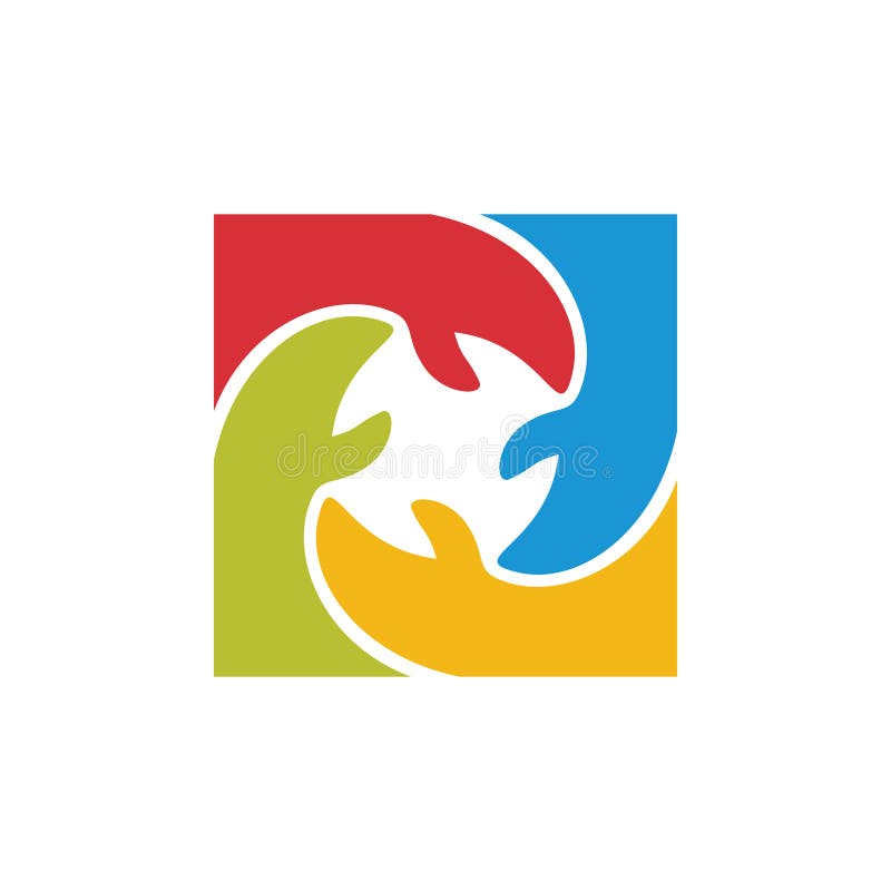 Colorful Hands Group Team Collaboration Unity Logo Stock Vector ...