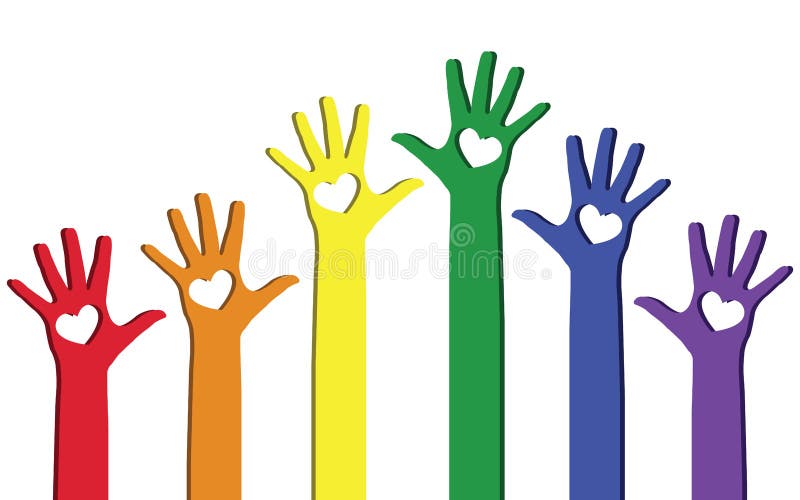 Colorful Hands with Hearts Vector Illustration Stock Vector ...