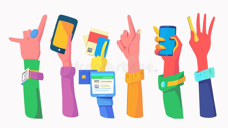 Colorful Hands Holding Different Objects - Creative Concepts for Visual ...