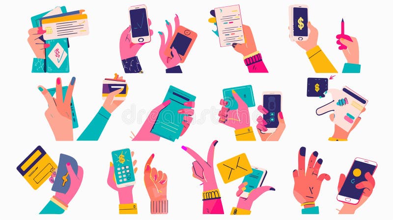 Colorful Hands Holding Different Objects - Creative Concepts for Visual ...