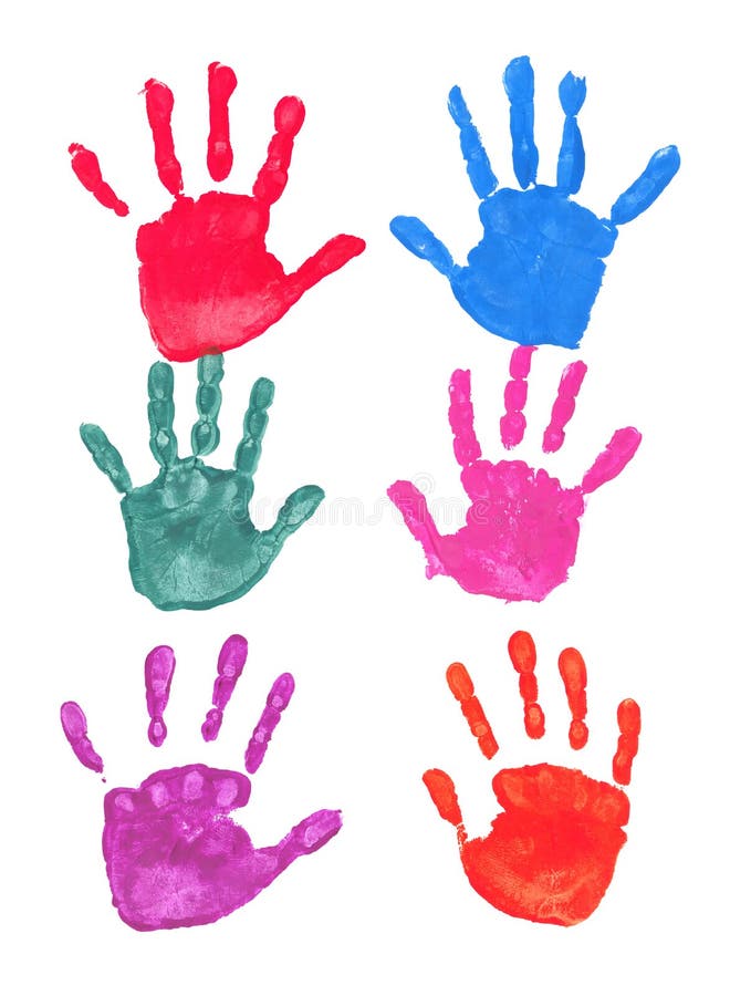 Hand Print Color Art Craft Trace Paint Stock Illustration ...