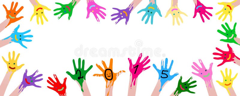Colorful hands stock vector. Illustration of paint, hands - 44944705