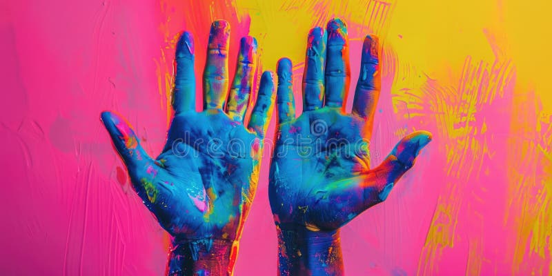 Colorful Hands stock image. Image of texture, generated - 371998869