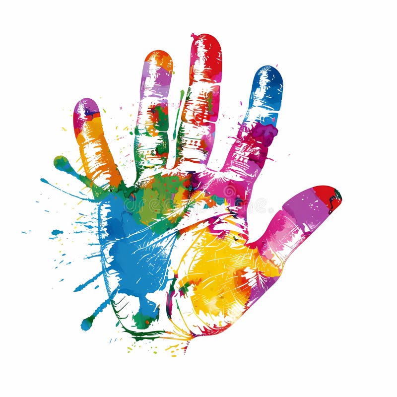 Colorful hands vector stock illustration. Illustration of thumb - 364801063