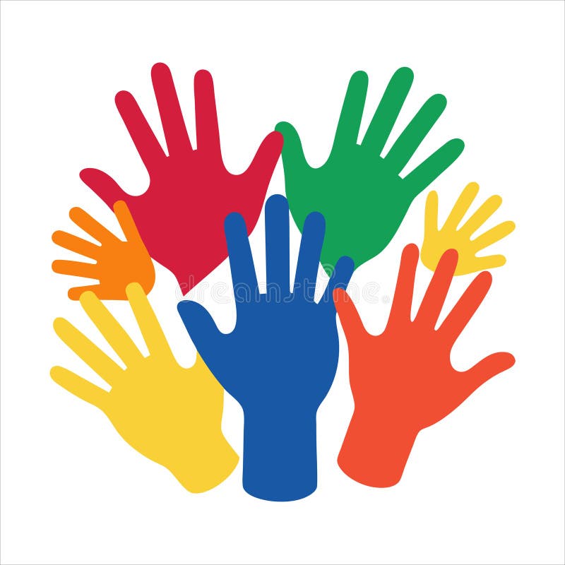 Colorful Hands Vector Illustration Collection Stock Vector ...