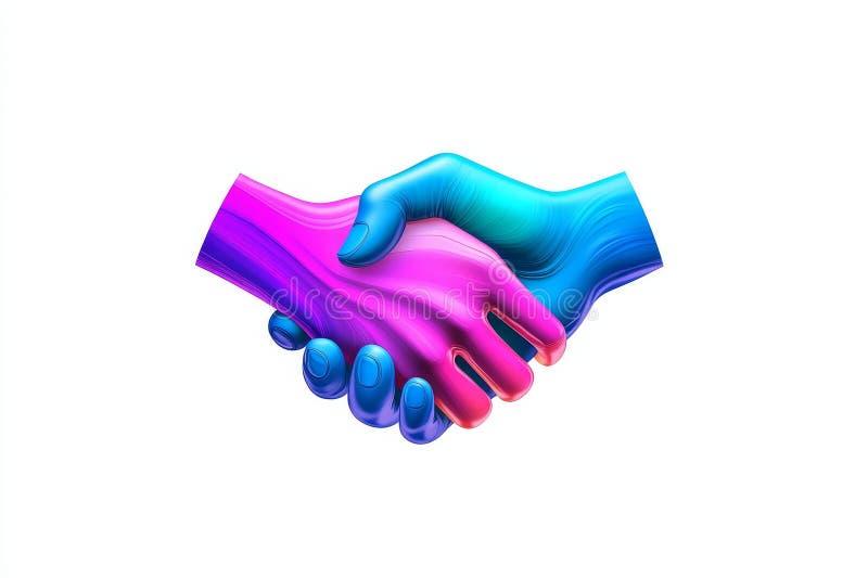 Colorful Handshake Icon Isolated Vibrant Handshake Symbolizing Unity ...