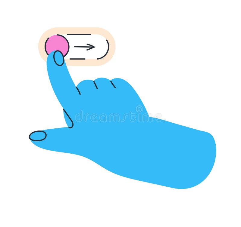 Colorful Handspress on Button. Different Gestures Sign Vector. Human ...