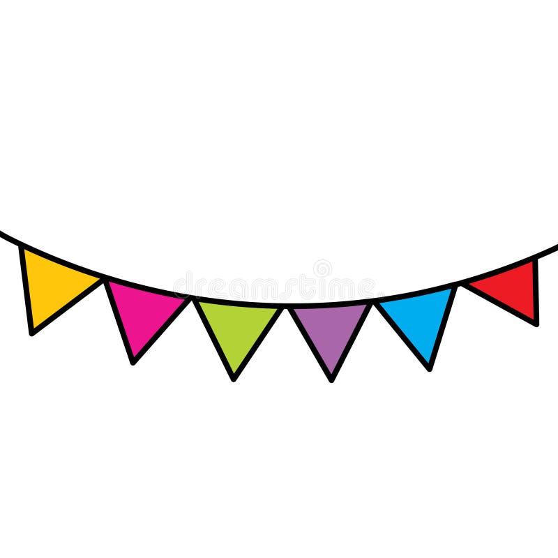 Colorful Hanging Party Bunting Design Vector Illustration Stock Vector ...