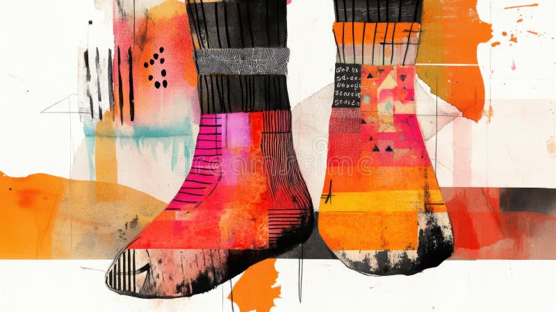 Colorful Hanging Socks Artistic Abstract Background. Odd Socks Day ...
